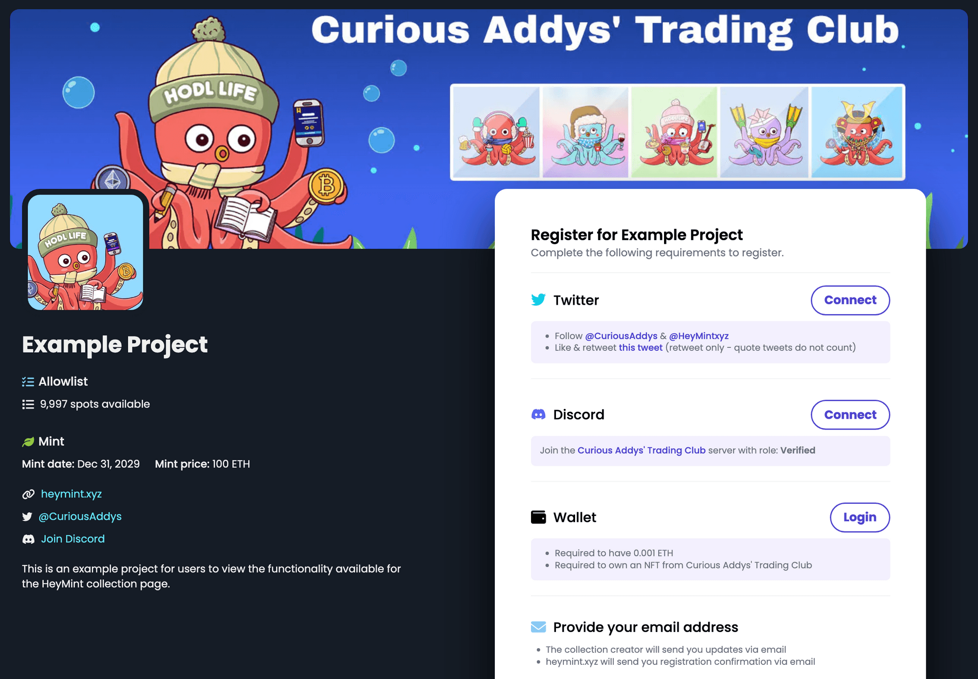 Hey Mint – Free Allowlist Manager for your NFT project & more